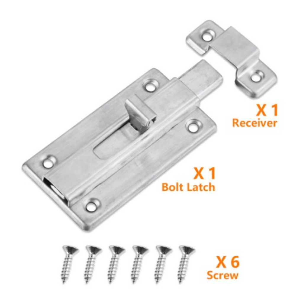 Prowess Stainless Steel Door Latch Lock Suqare Bolt Slug Selak Pintu ...