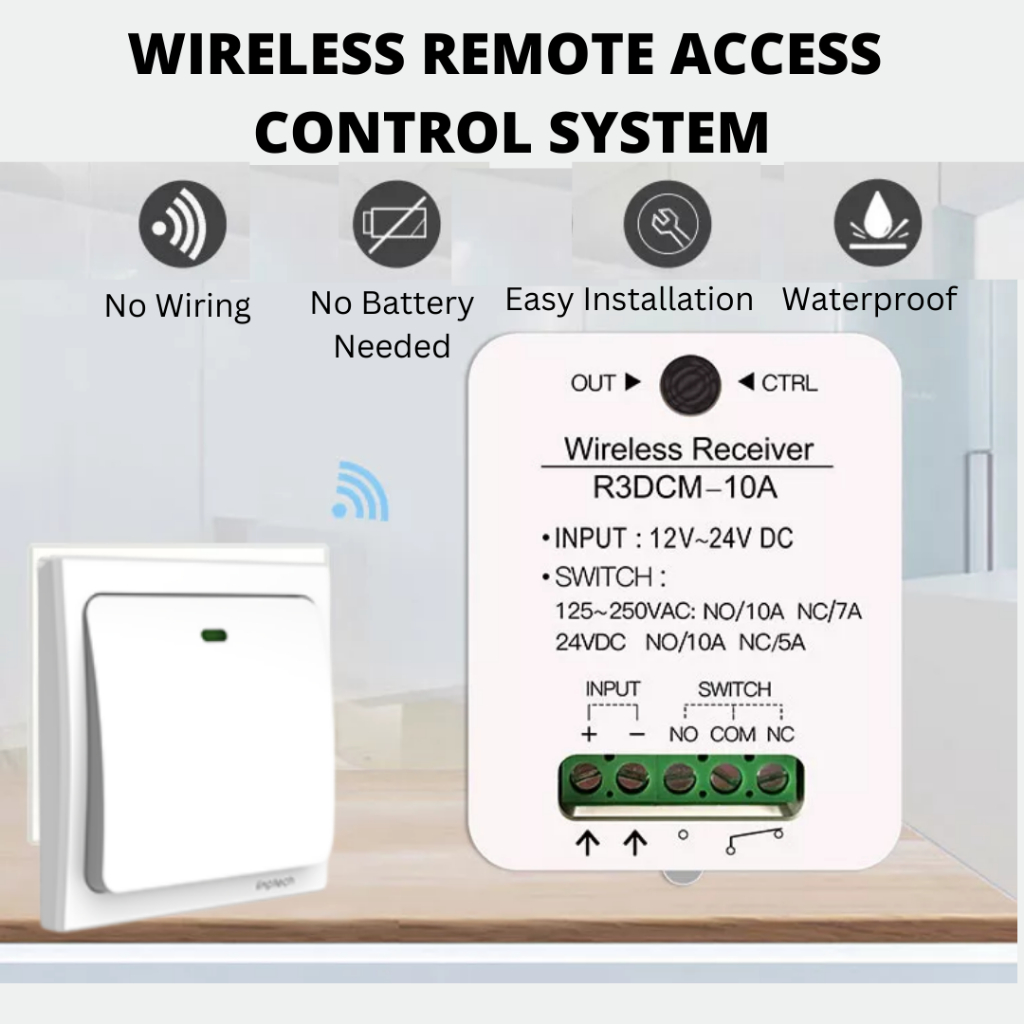 Wireless Remote Access Control System Self-Powered Wireless Switch for ...