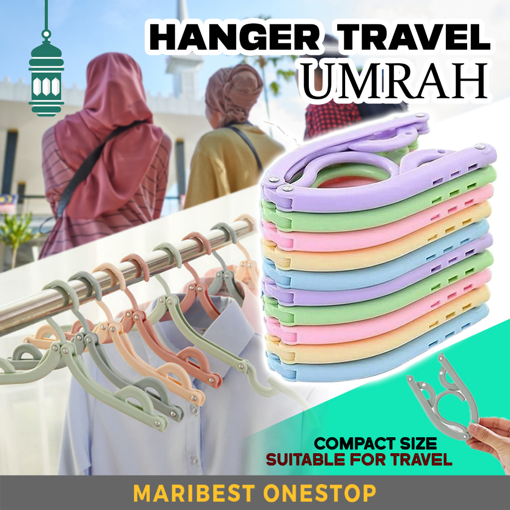 Portable Foldable Hanger Travel Umrah Travel Cloth Hanger Henger Baju ...