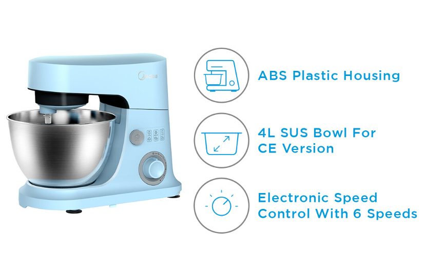 Midea 4L Stand Mixer MSM-400BL 600W , 6 Speed MSM400BL | Shopee Malaysia