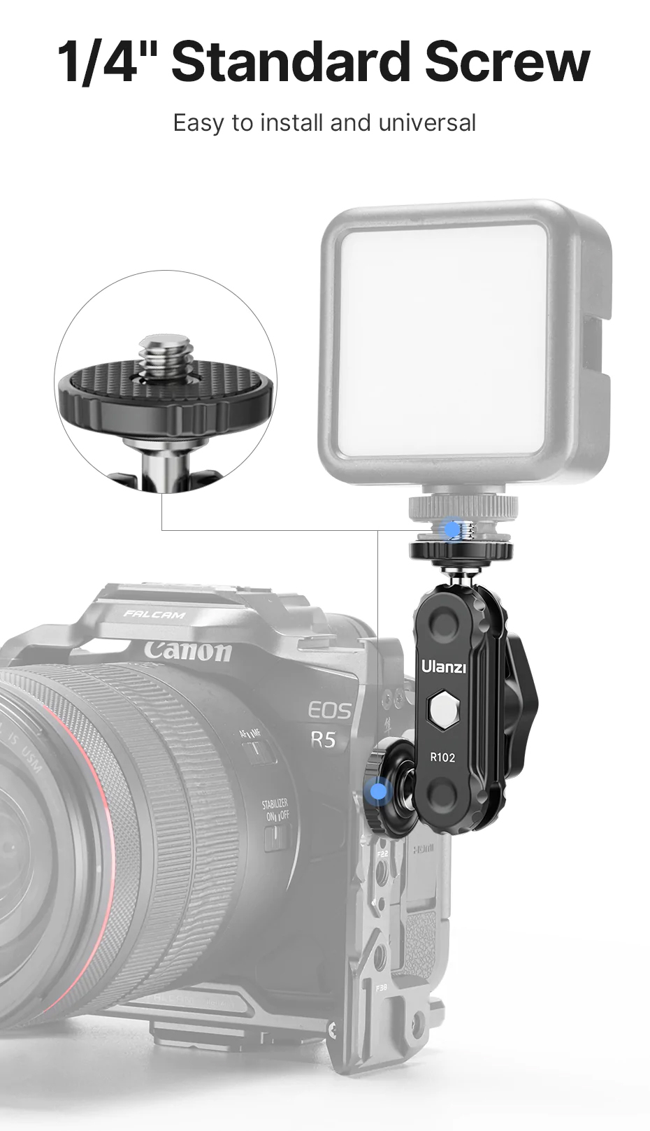 Ulanzi R102 3058 Metal Double Ball Heads Magic Arm With 360°1/4''Screw ...