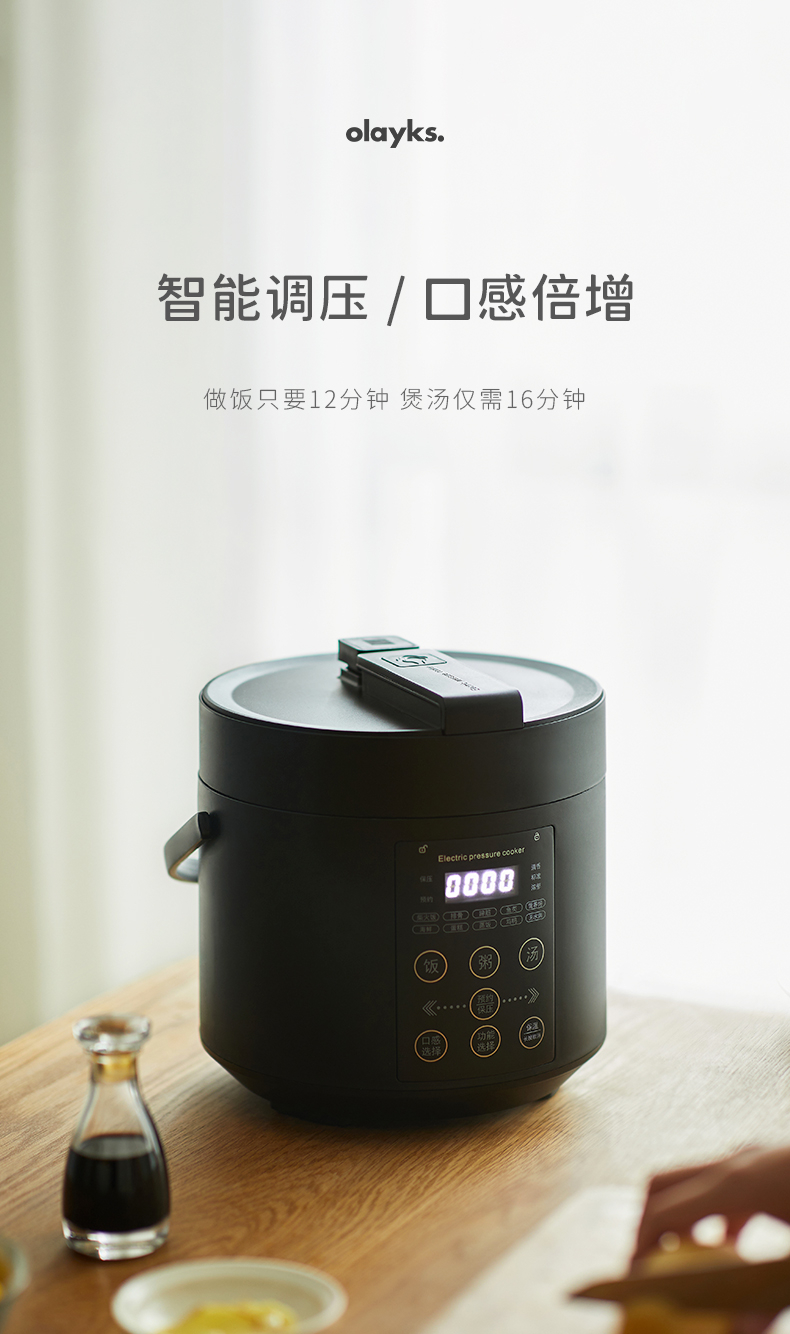 Olayks 2L Smart Electric Pressure Cooker Dual Pot Rice Cooker 2 Pot Soup Porridge Cooker压力锅气压锅 ...
