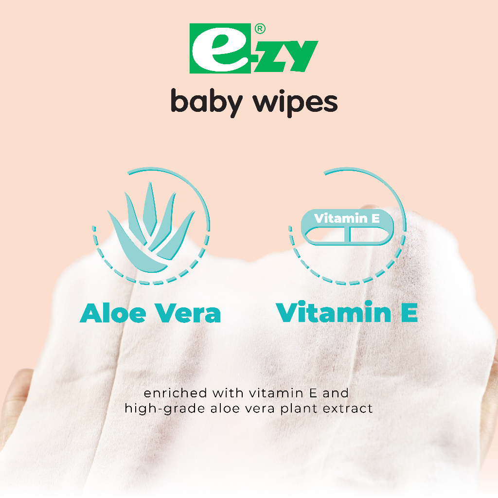 Ezy Baby Wipes Fragrance Free Tisu Basah Bayi Tanpa Bau (30's x 2 Packs ...