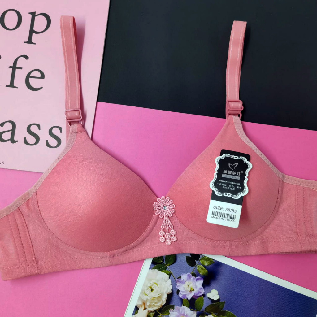 mybra Women Bra Wireless 36-42 B cup Cotton Bra Baju Dalam Wanita 内衣無鋼圈 coli wanita | Shopee ...