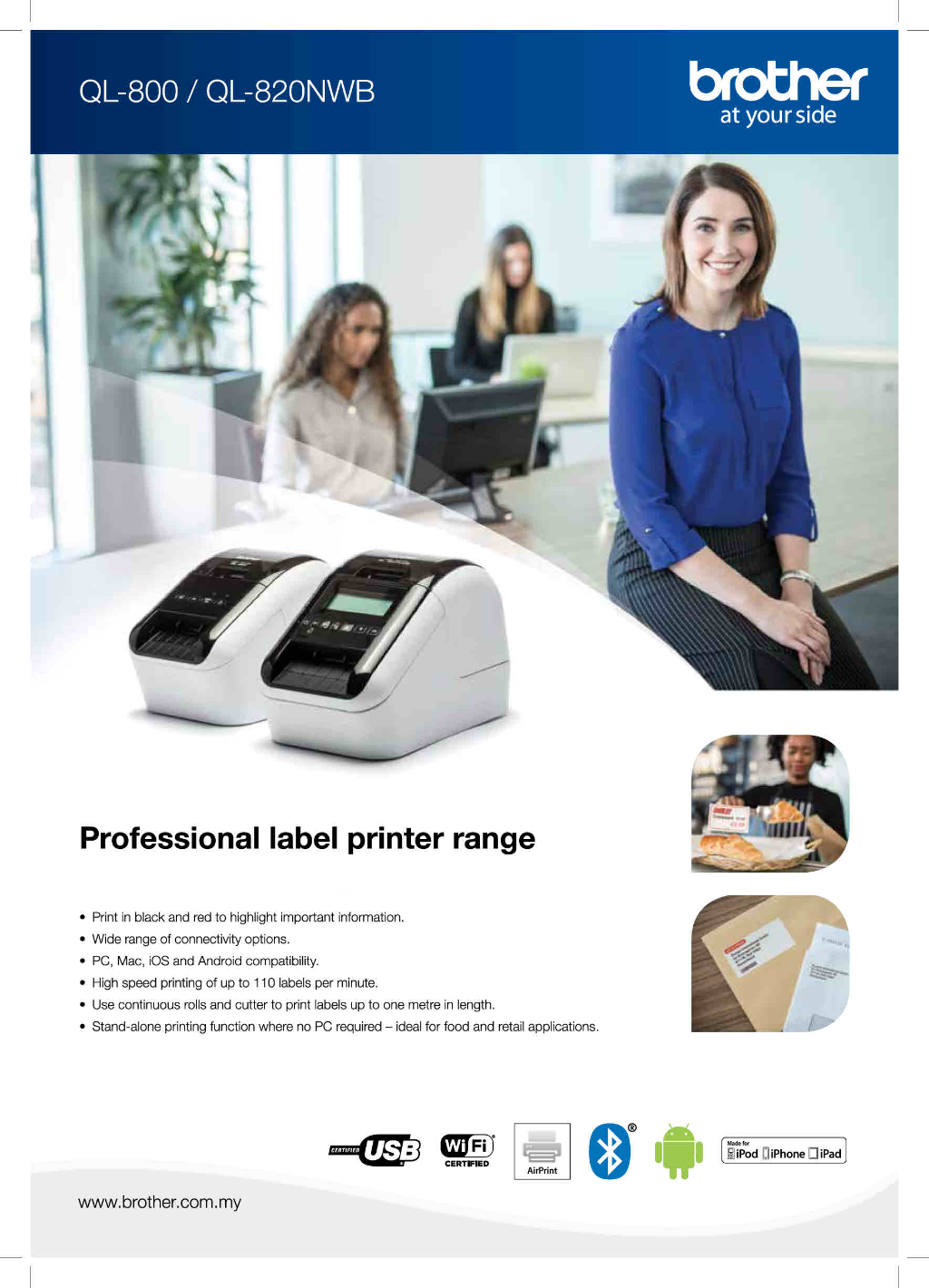 Brother QL-800 Thermal Barcode Label Printer Labeling Machine QL800 QL ...