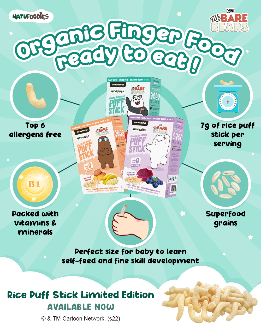 Natufoodies Organic Buckwheat Puff Stick 宝宝有机荞麦泡芙棒 - 8M+ | Shopee Malaysia