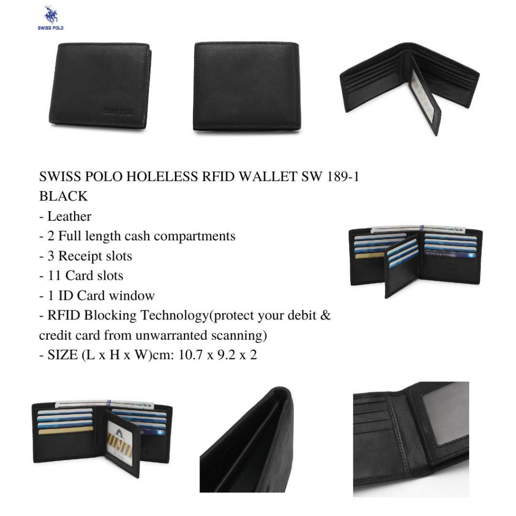 SWISS POLO Holeless RFID Genuine Leather Wallet SW 188/SW 189/SW 190 ...
