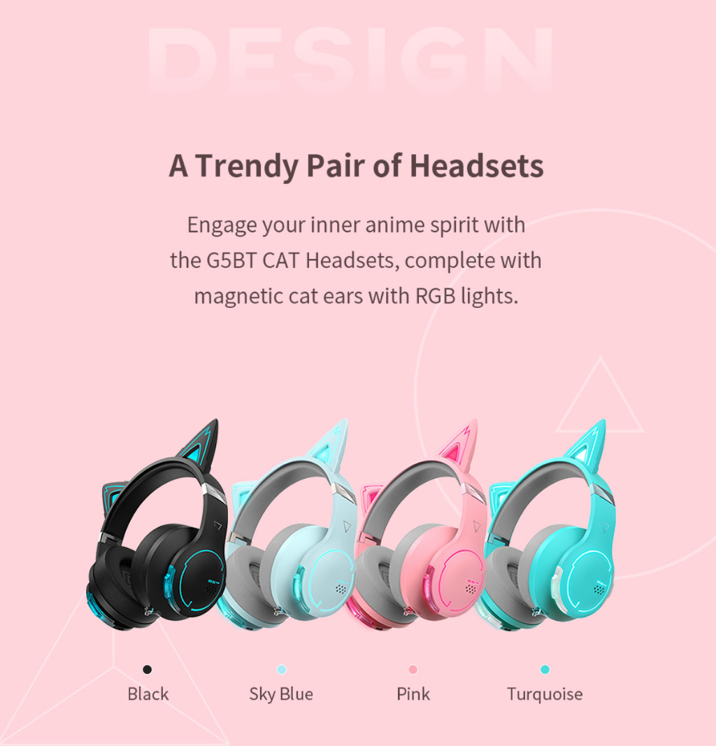 Edifier Hecate G5BT Gaming Headphone - Bluetooth V5.2 | Hi-Res Audio | H+ Sound | Magnetic Cat ...