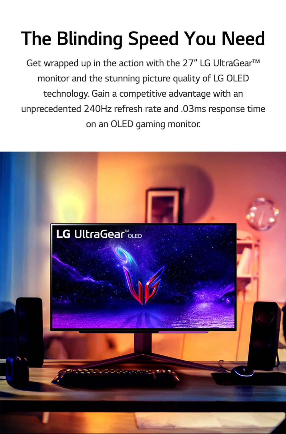 LG UltraGear OLED Gaming Monitor (27"/QHD/240Hz Refresh Rate/.03ms ...