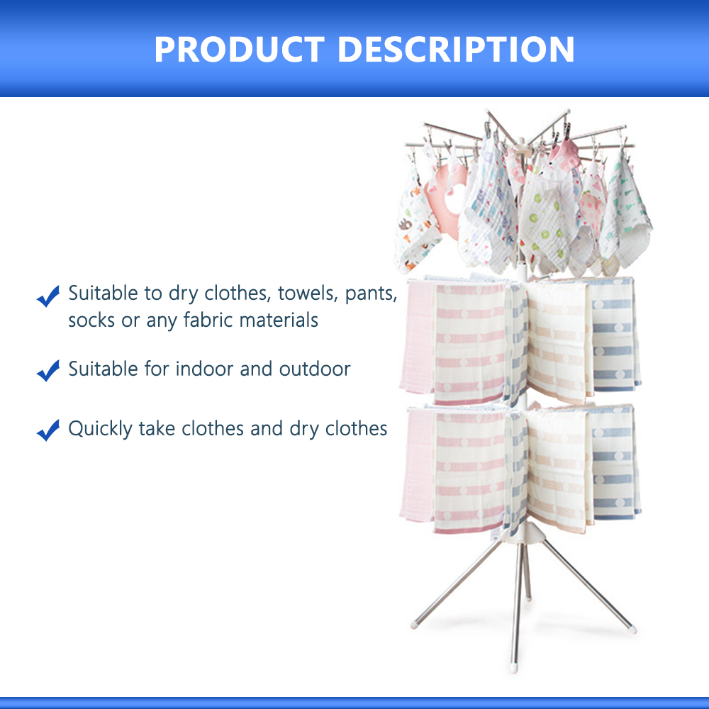 Encora Foldable Stainless Steel Baby Clothes Hanger Drying Rack with 40 ...
