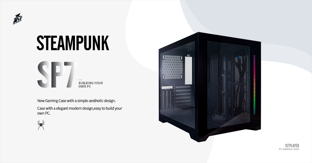 1st Player SP7 Black | Standard ATX Side Tempered Glass PC Gaming ...