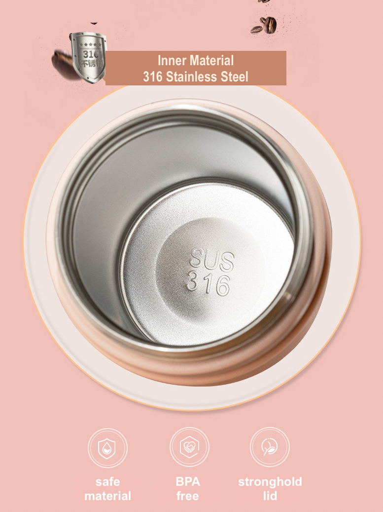 380ml 316 Stainless Steel Vacuum Insulated Tumbler Coffee Travel Mug Spill Proof Thermos Cup ...