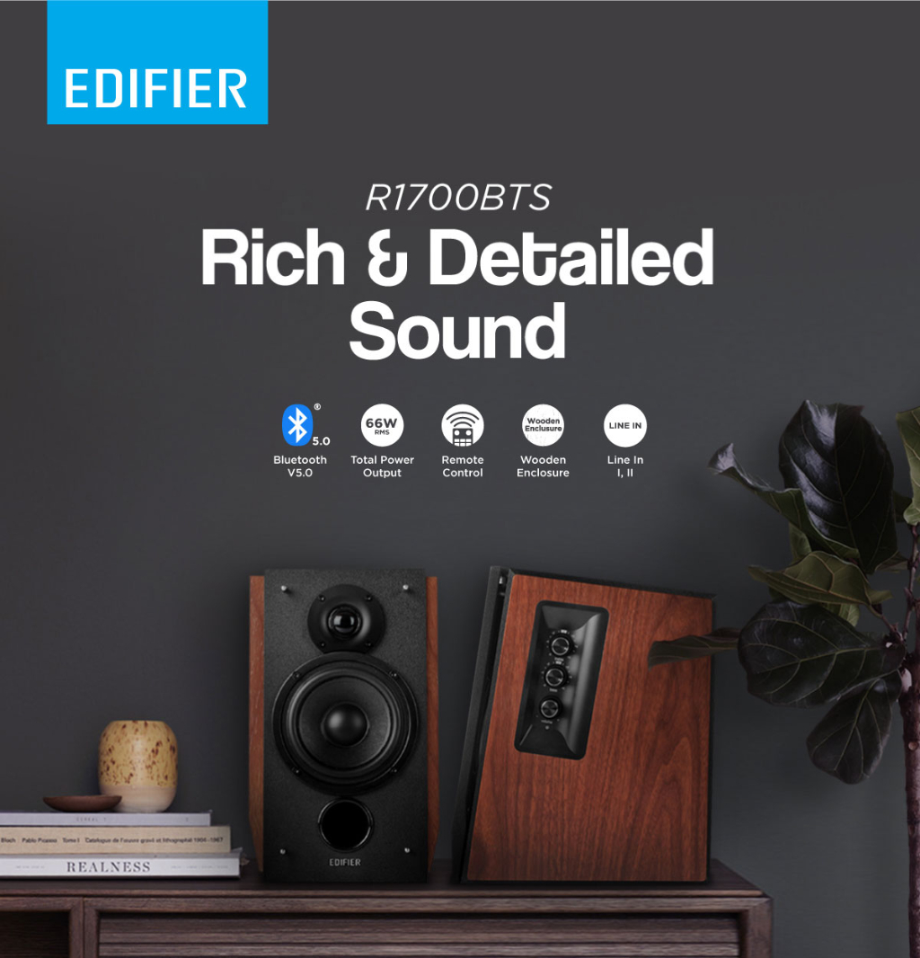 Edifier R1700BTs Bluetooth Bookshelf Speaker - Silk Dome Tweeter | 4 ...
