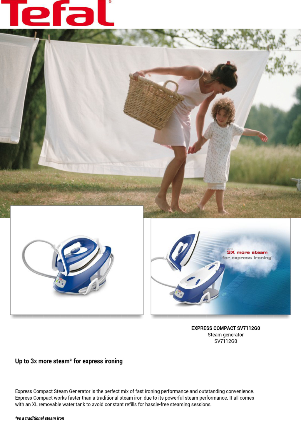 TEFAL STEAM GENERATOR EXPRESS COMPACT SV7112 (SV7112G0 ) | Shopee Malaysia