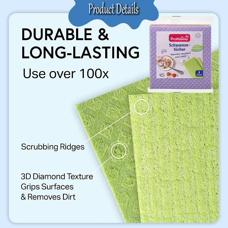 [Little B House] 5pcs Germany DM Profissimo Schwammtücher Dishcloth ...