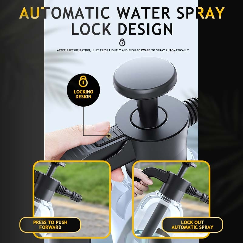 2000ML Foam Sprayer Bottle Car Wash Spray Gun Manual Air Pressure Water ...
