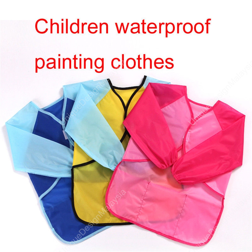 Children Apron Craft Baking Kitchen Kids Painting Cute Sleeves ...