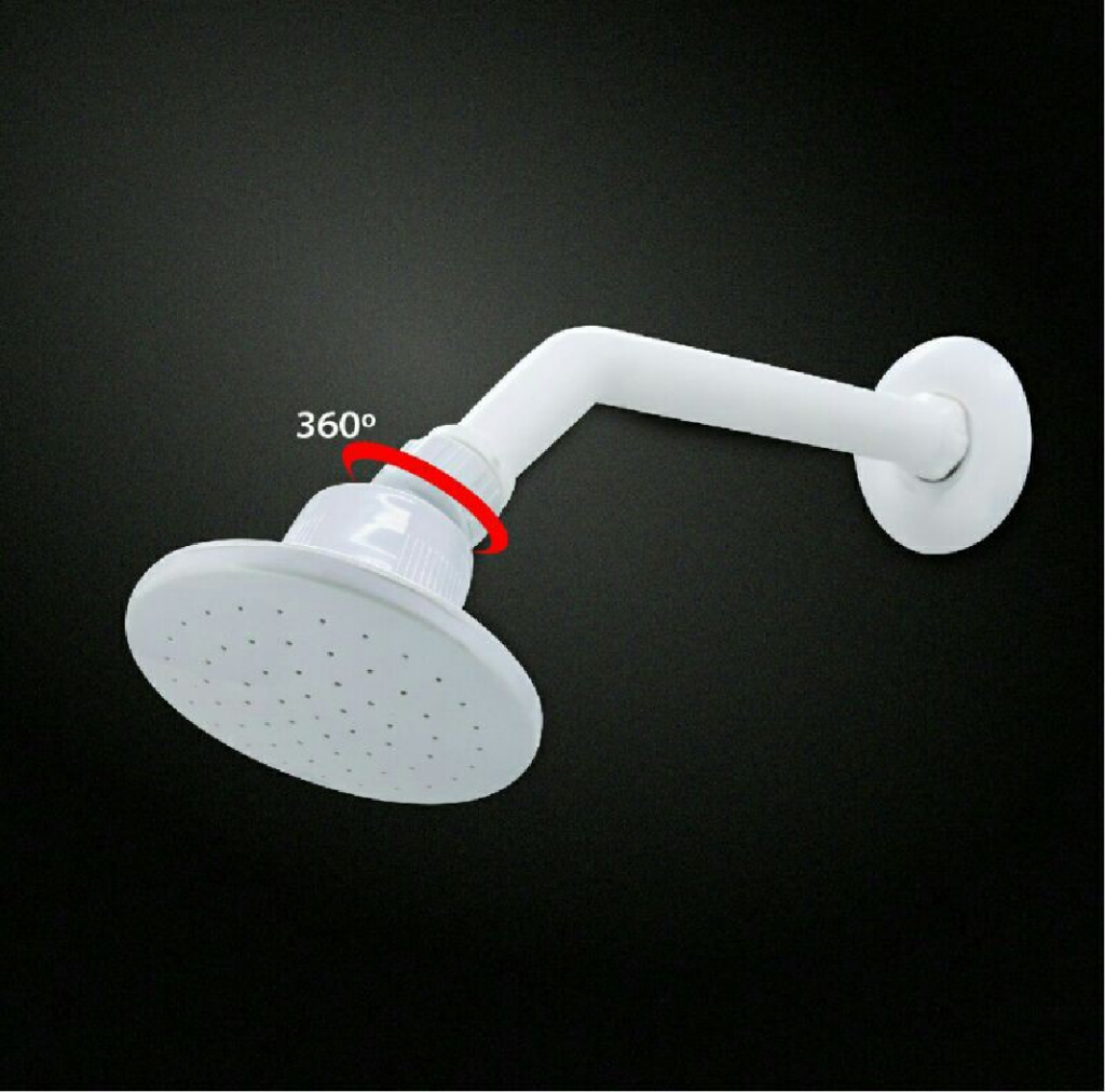 TECHPLAS 4" Quick Fix Wall Mounted Shower Head Arm PVC Rain Water ...