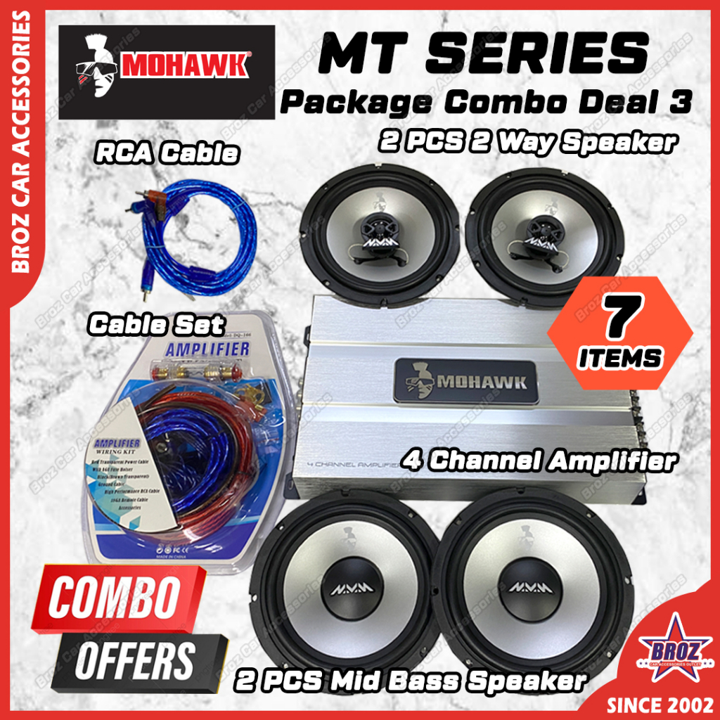 100% Mohawk MT Series 6.5inch 2-Way Coaxial Mid Bass Speaker 12inch ...