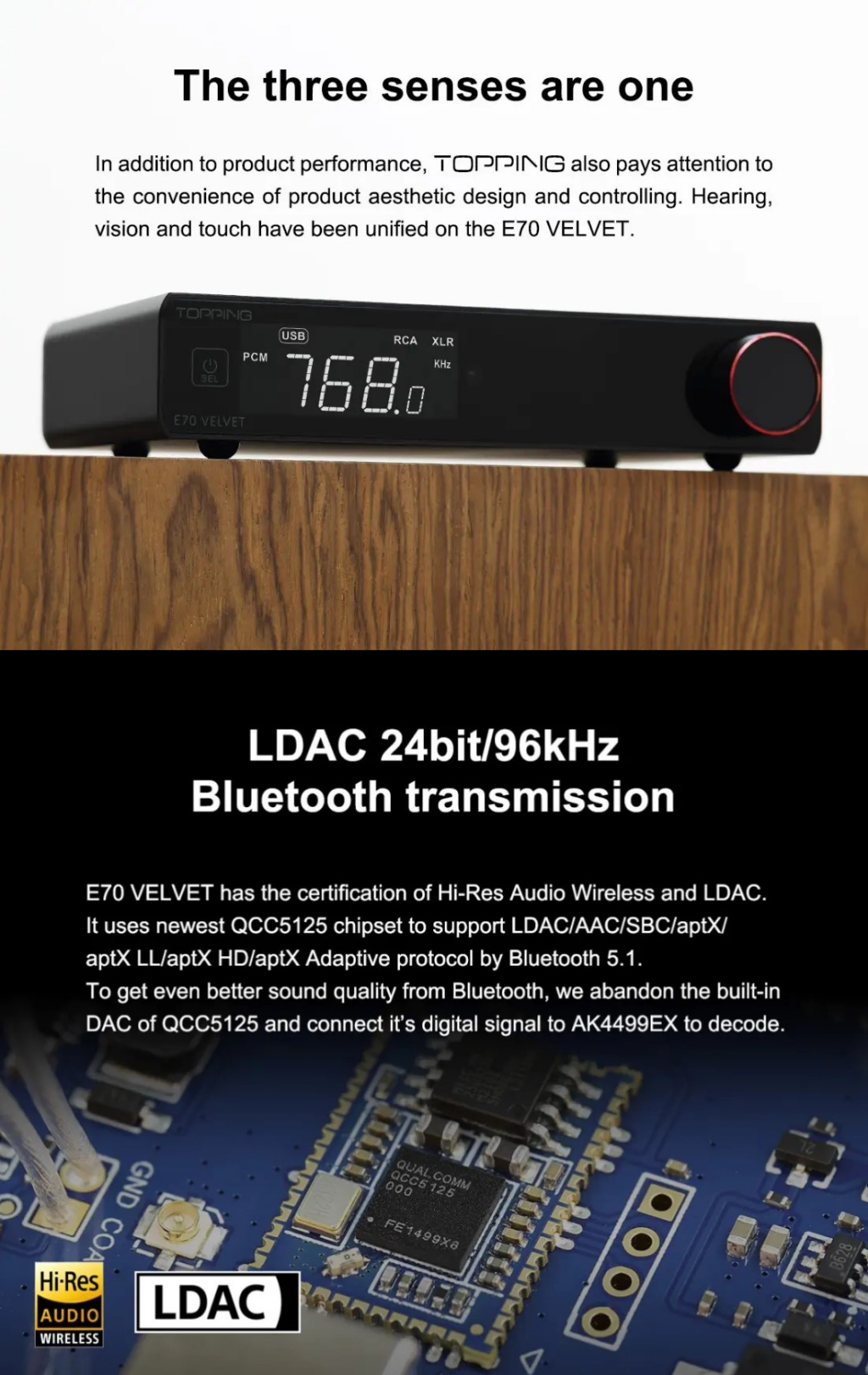 TOPPING E70V E70 Velvet AK4499EX+AK4191 DAC XU316 RCA XLR Output ...