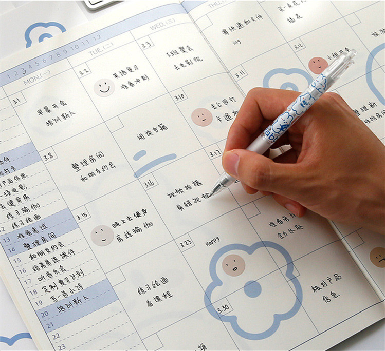 TLD A4 Size Perpetual Calendar Planner Cream Rabbit Annual Plan Book ...