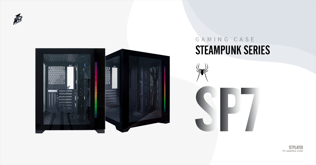 1st Player SP7 Black | Standard ATX Side Tempered Glass PC Gaming ...