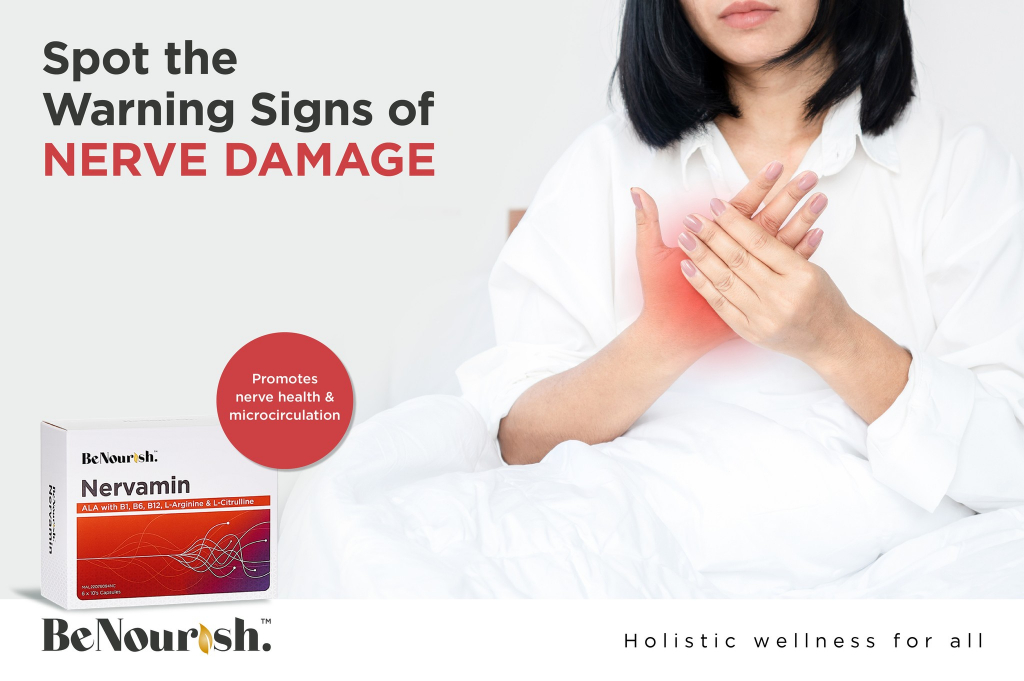 BeNourish Nervamin 6 x 10's Veg Cap (ALA, B1, B6, B12, L-Arginine & L ...