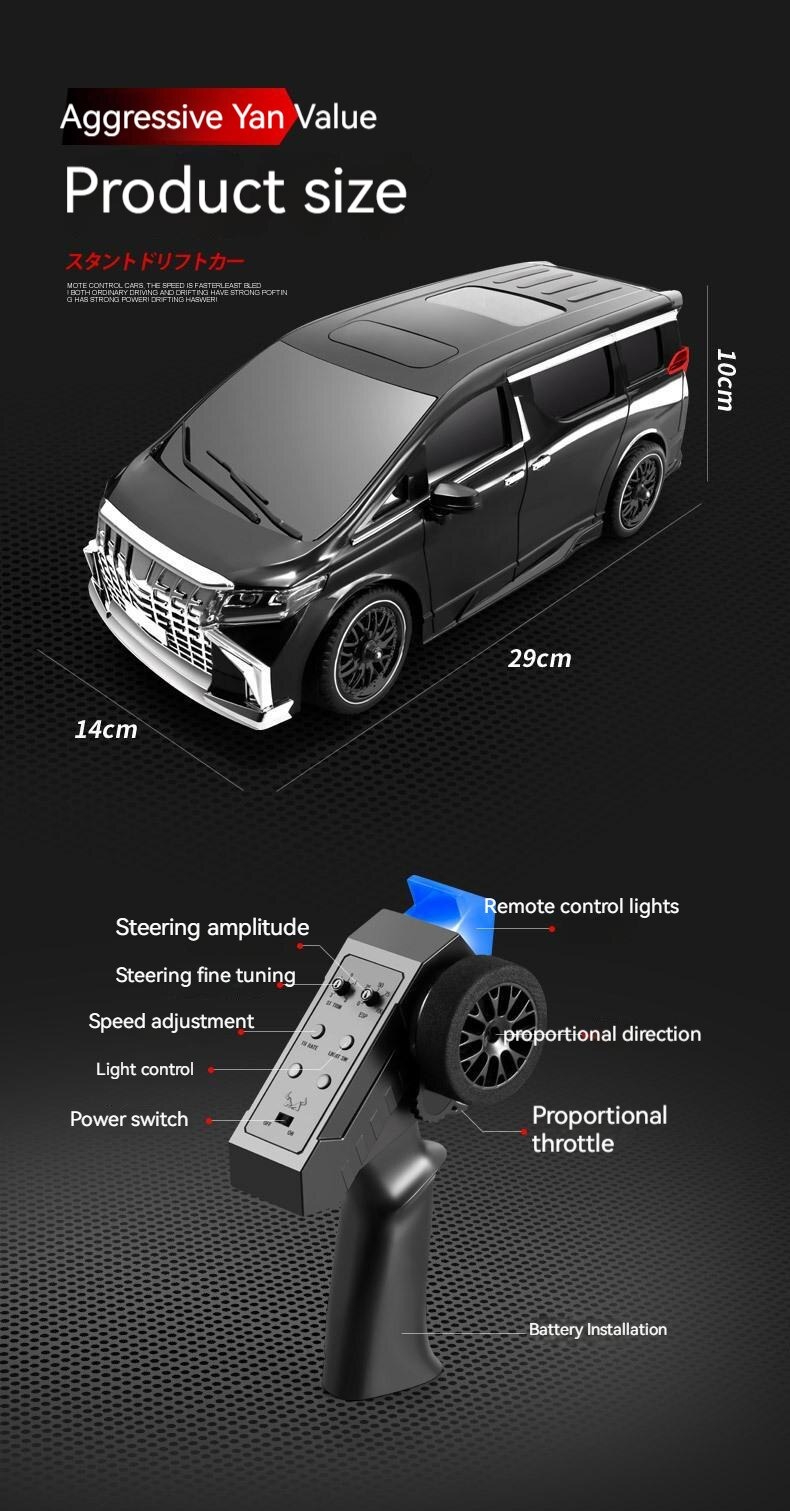 (NEW) LDRC 1/18 RC Drift Car LD1899 GTR R34 RWD Racing Car LD1899 Gyroscope ESC Radio Light ...
