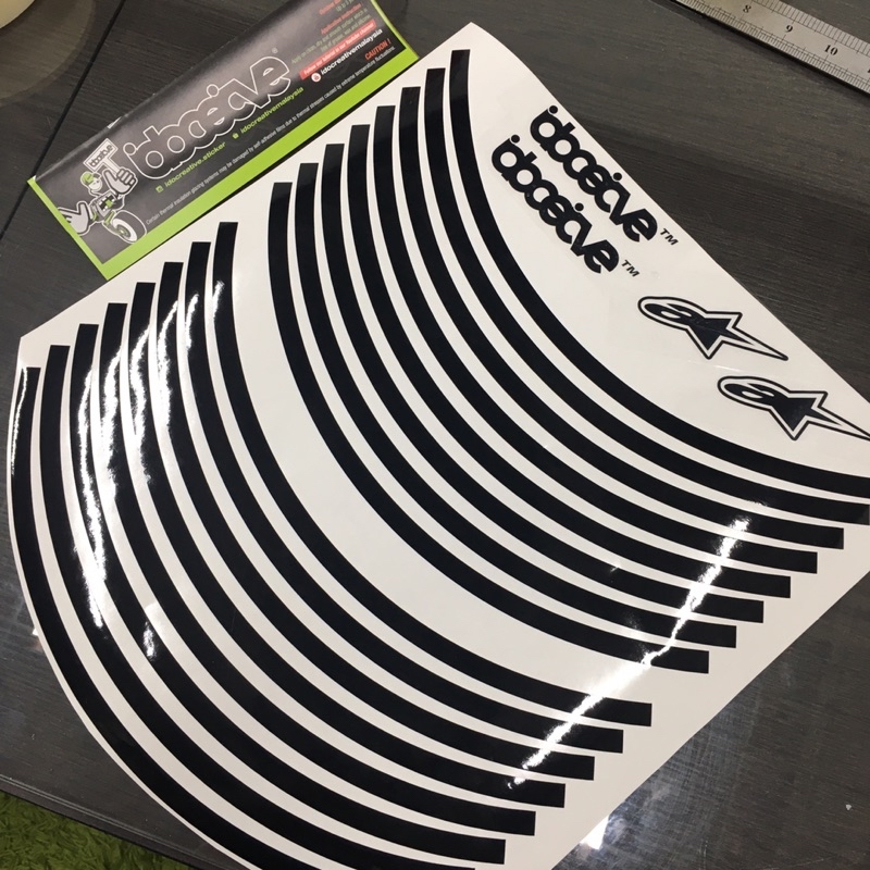 RIM STICKER SIDE LINING STRIPE / rim sticker hitam | Shopee Malaysia