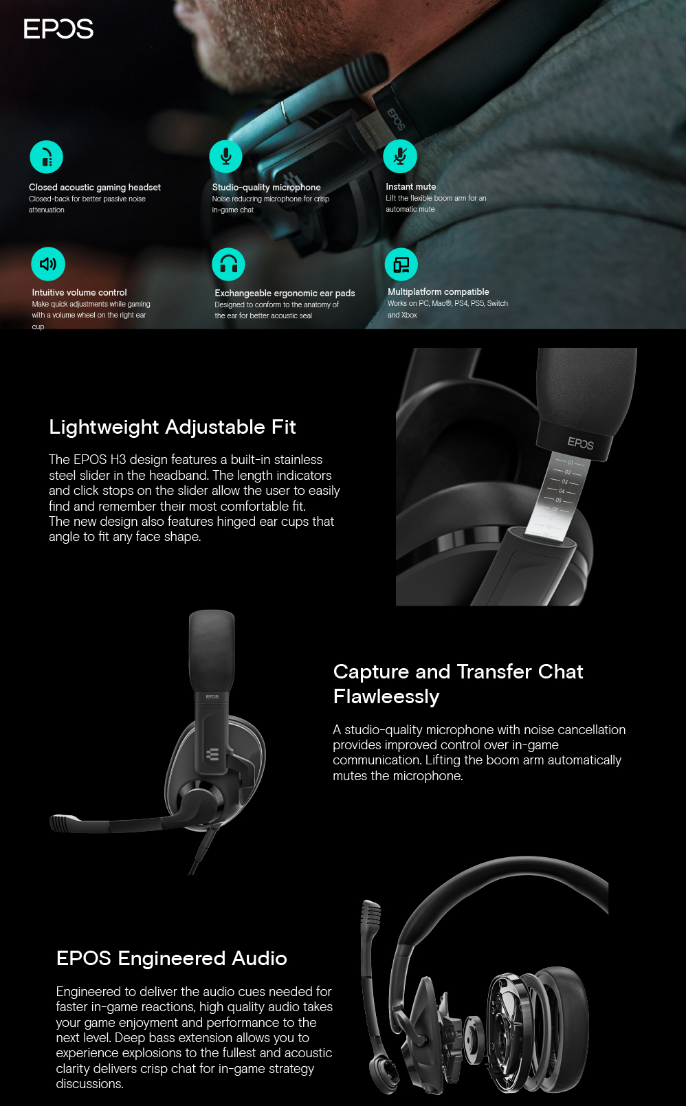 EPOS H3 Closed Acoustic Gaming Headset | Shopee Malaysia