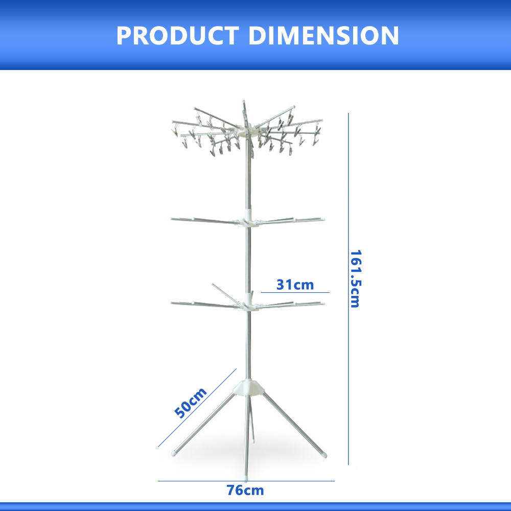 Encora Foldable Stainless Steel Baby Clothes Hanger Drying Rack with 40 ...