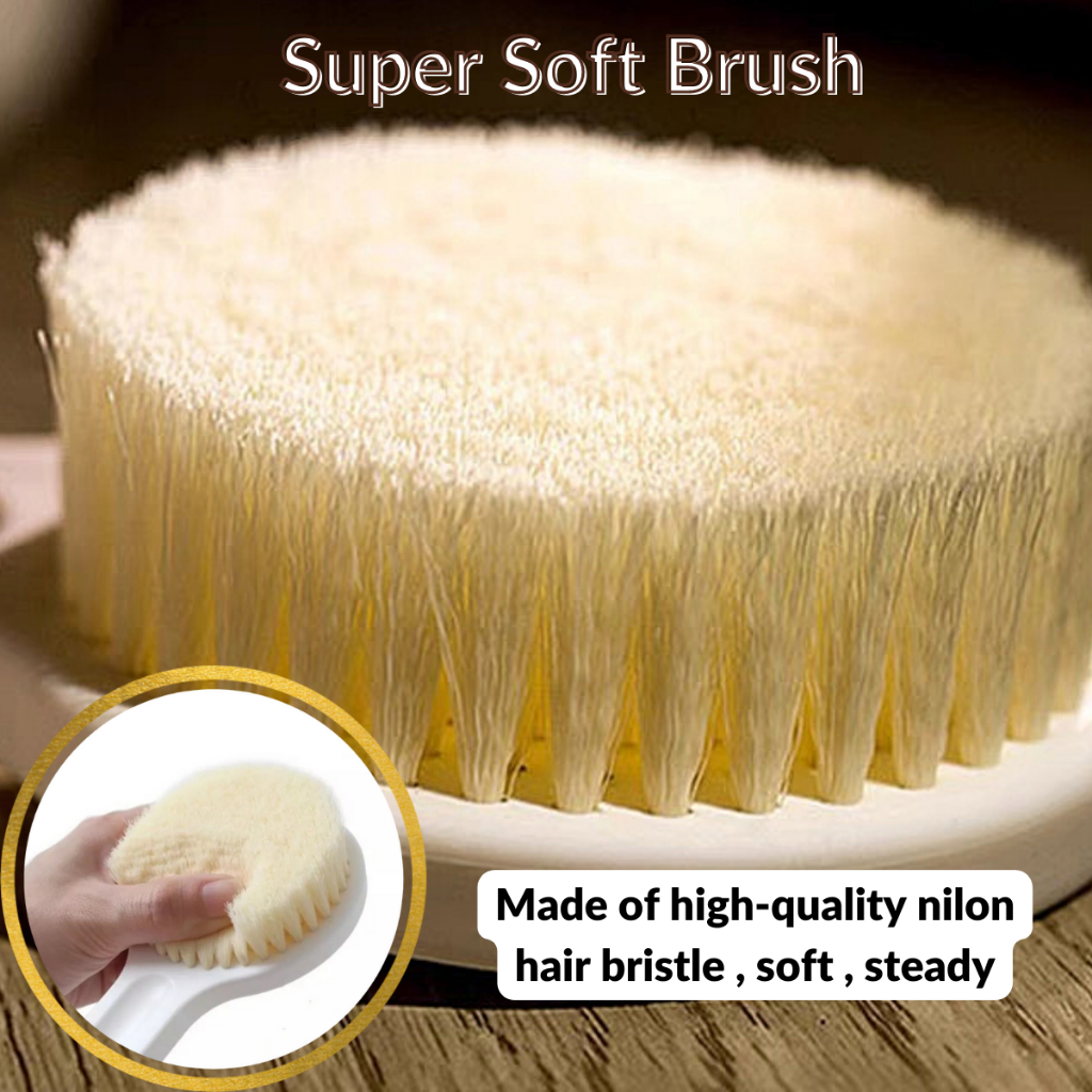 Japanese Long Handle Bath Brush Natural Bristles Brushes Massage Body ...