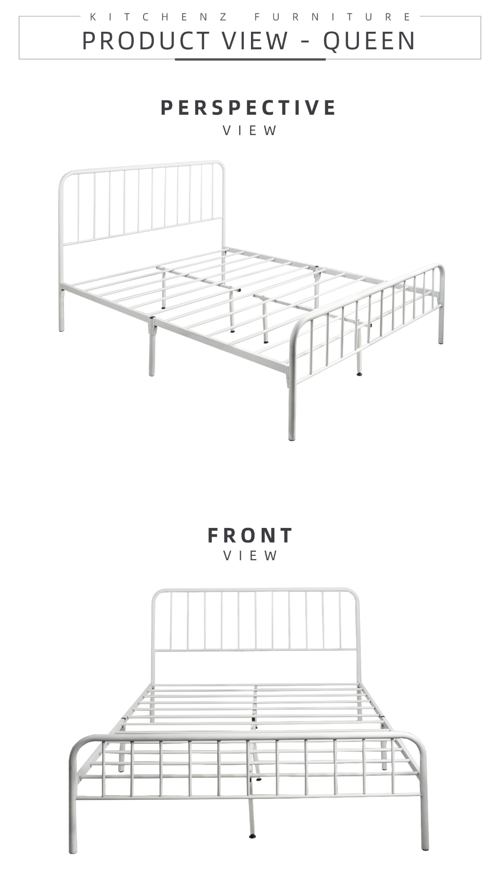 KitchenZ 3V Queen Bed Frame Katil Besi Katil Kayu Katil Murah Powder ...