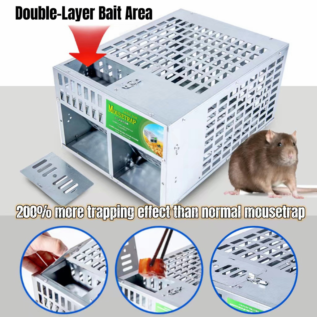 🔥COD🔥Reusable Smart Mouse Trap Metal Smart Rat Trap Rat Live Trap ...