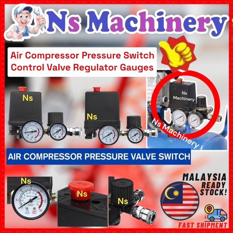 Air Compressor Pressure Switch Control Valve Regulator Gauges/Air ...
