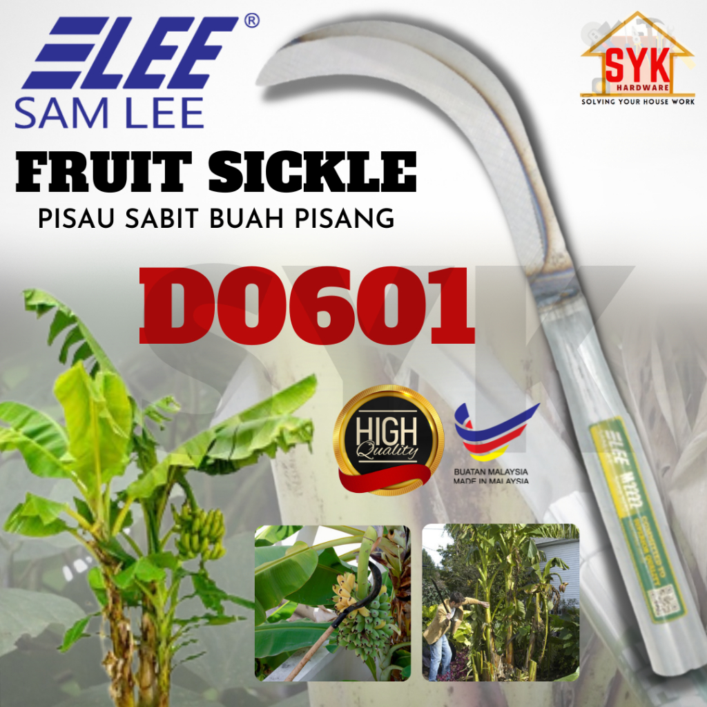 SYK SAMLEE D0601 12" Heavy Duty Fruit Sickle Fruit Knife Banana Sickle ...