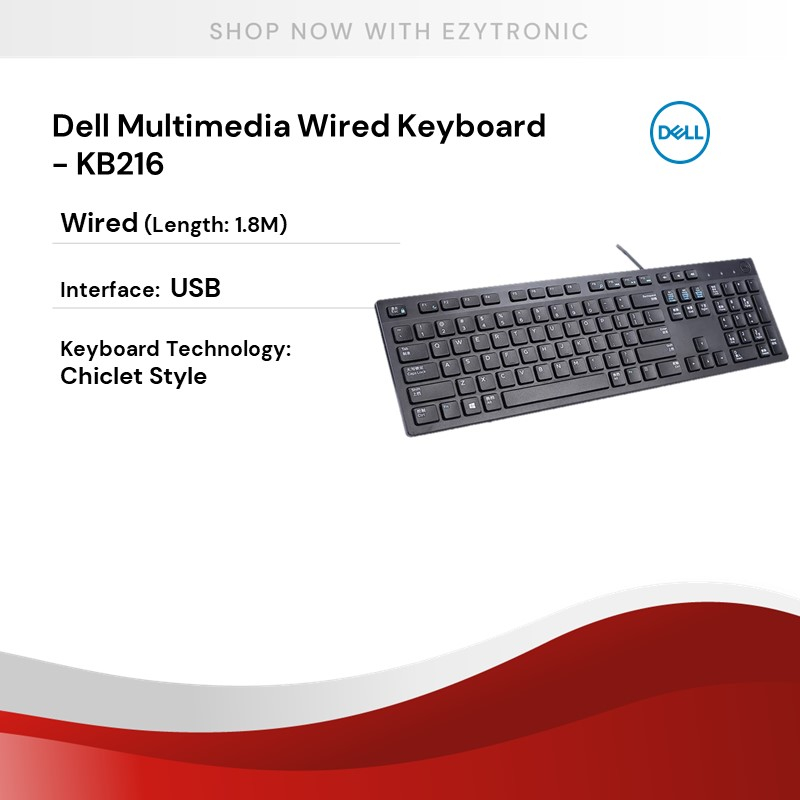 Dell KB216 & MS3320W Keyboard & Mobile Wireless Mouse for office work ...