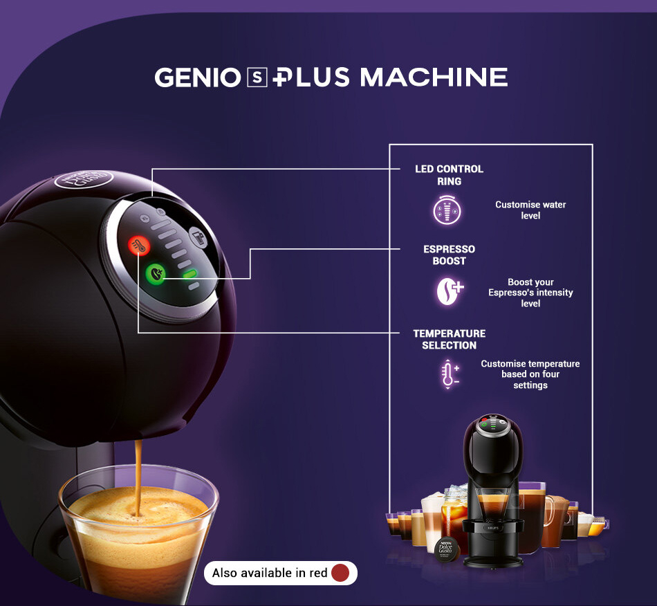 [Exclusive Set] NESCAFÉ® Dolce Gusto® Red Genio S Plus Coffee Machine ...