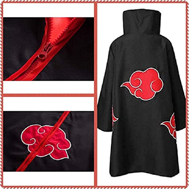 Akatsuki Cosplay Costumes Cloak Costume with Headband and Ring Itachi ...