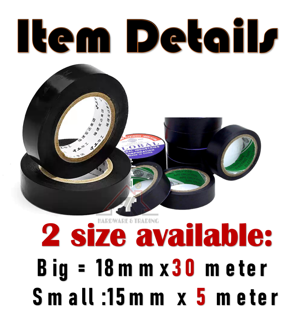 WIRE BLACK TAPE / BLACK INSULATING TAPE/ ELECTRICAL BLACK TAPE | Shopee ...