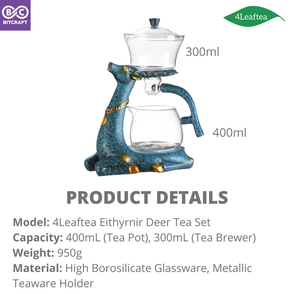 4Leaftea Eithyrnir Deer Tea Set Elegant Glass Tea Pot | Shopee Malaysia
