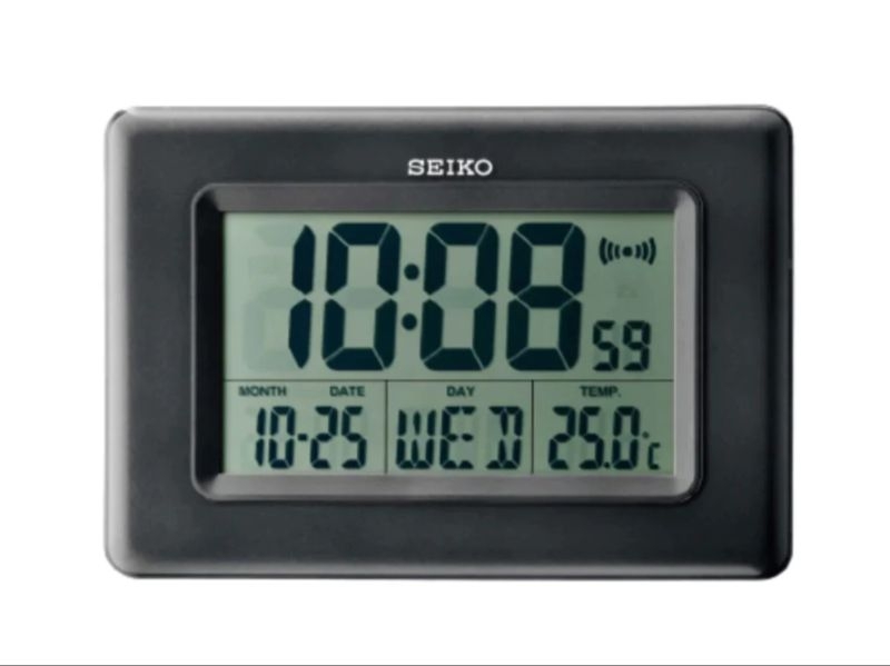 100% ORIGINAL SEIKO Digital LCD Desktop/Wallmount Rectangular Clock ...