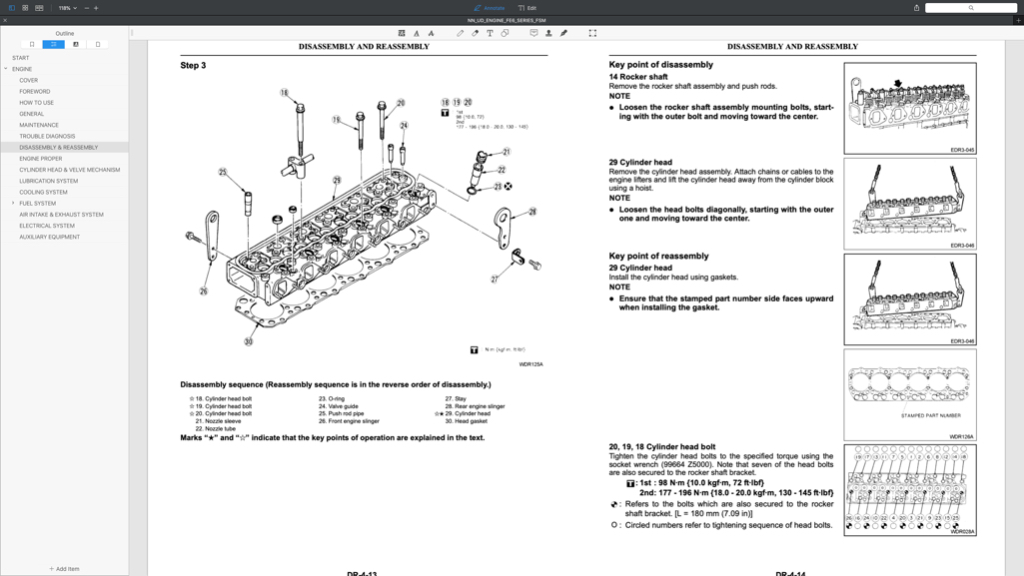 NISSAN UD DIESEL ENGINE FE6 / FE6A / FE6B / FE6T / FE6TA SERVICE REPAIR ...