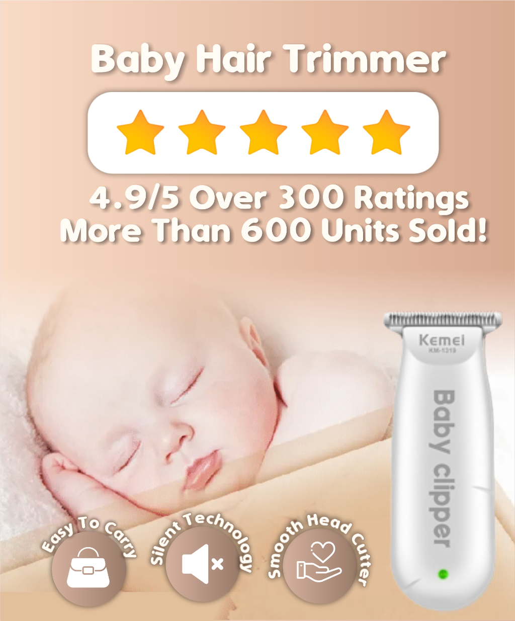 Mini Baby Hair Trimmer Shaver USB Portable Pencukur Rambut Rechargeable ...