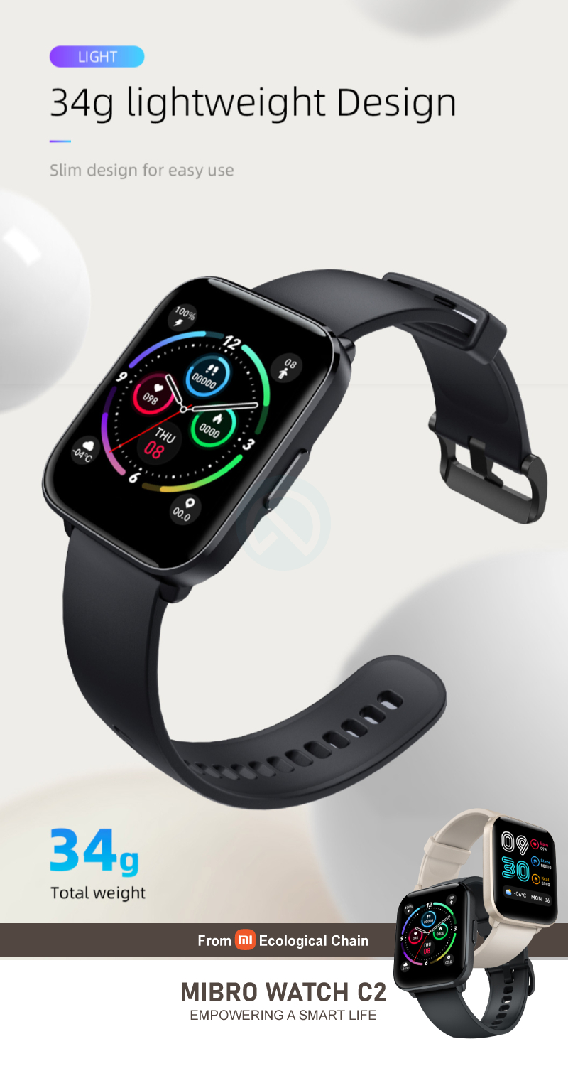 [ NEW ] MIBRO C2 SMART WATCH 1.69-inch HD Screen 24H Heart Rate ...
