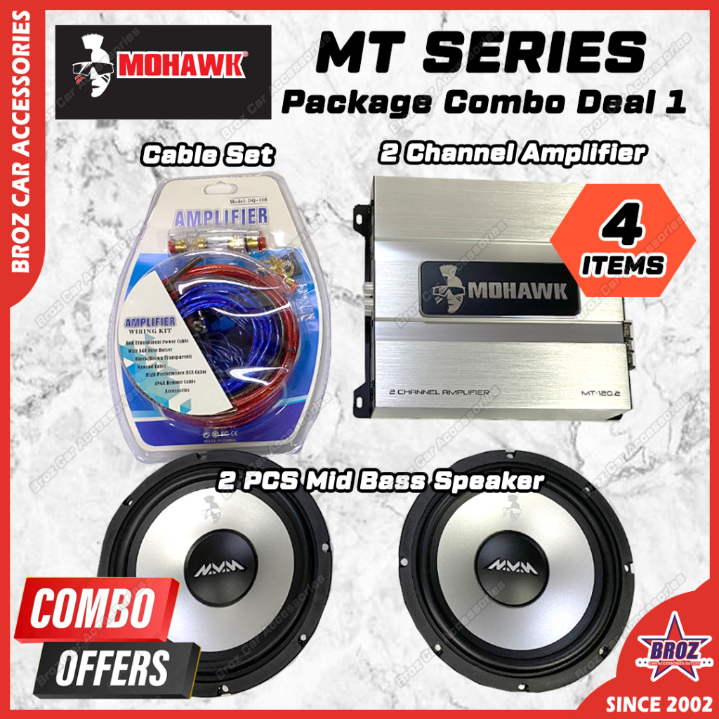 100% Mohawk MT Series 6.5inch 2-Way Coaxial Mid Bass Speaker 12inch ...