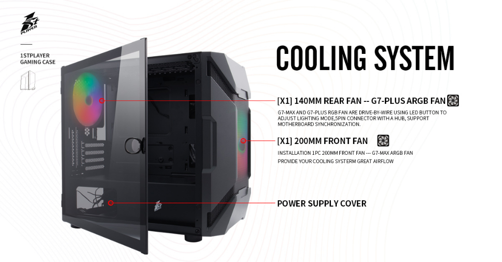 1st Player DK D3-A Black | Micro ATX Side Tempered Glass M-ATX PC Gaming Casing | Shopee Malaysia