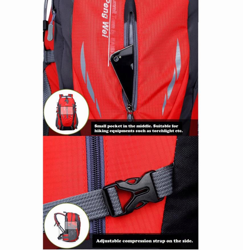 40L Backpack Bag Hiking Waterproof Outdoor Travel Backpack Nylon Large ...
