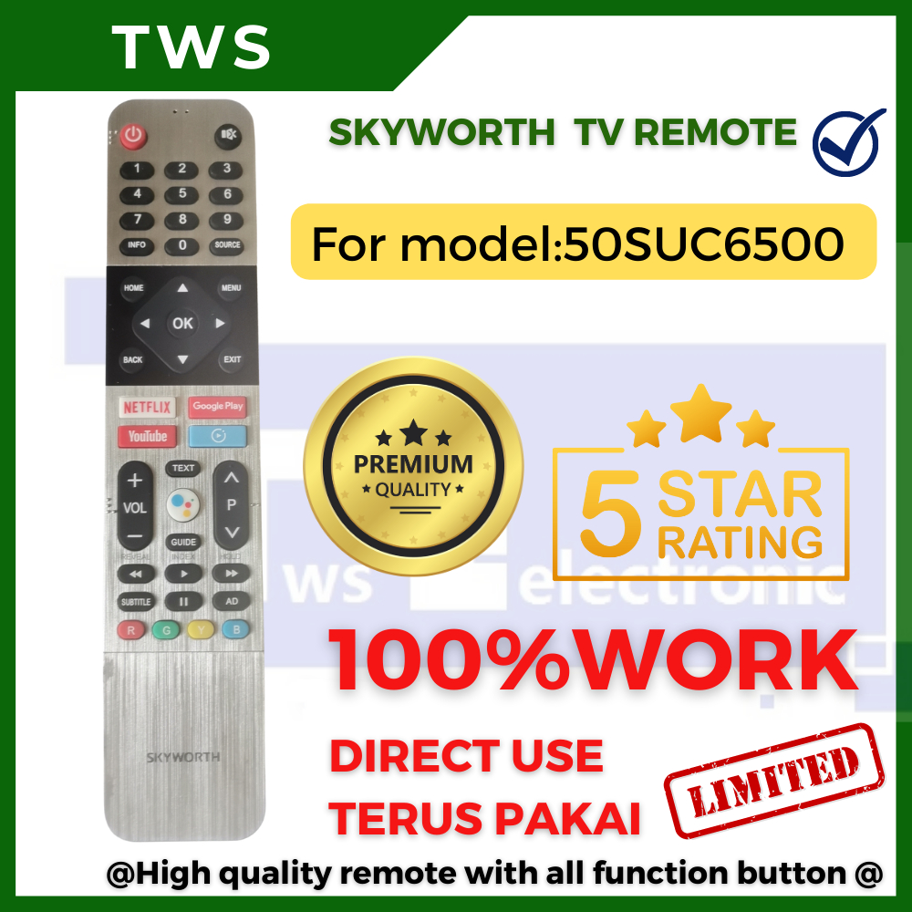 TWS skyworth remote control |skyworth remote control original |skyworth remote tv50SUC6500 ...