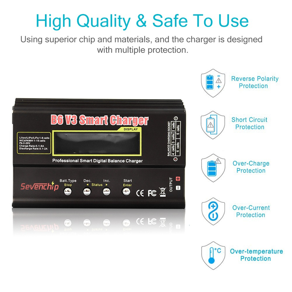 iMAX B6 V3 80W 6A Smart Balance Fast Charger Discharger ( Smart Lipo ...